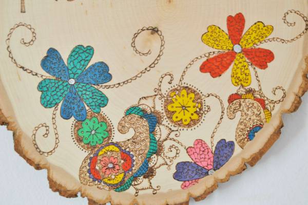 DIY Wood Burned Coloring In Door Sign – Home and Garden