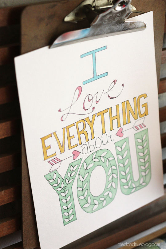 Printable Wall Art – I love Everything About You Coloring Page – Home ...
