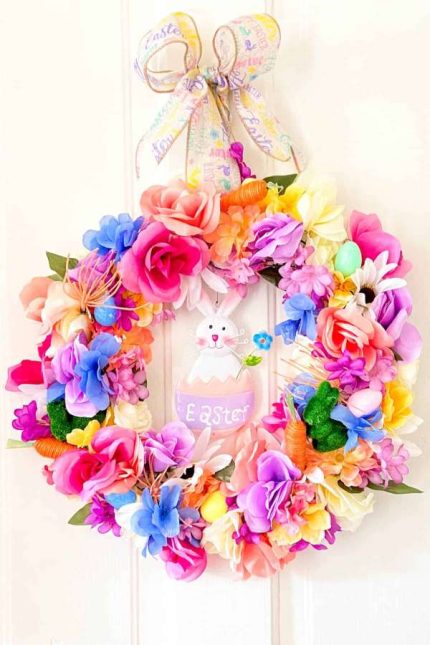 Create a Gorgeous Dollar Tree Easter Wreath That Will Impress All Your ...
