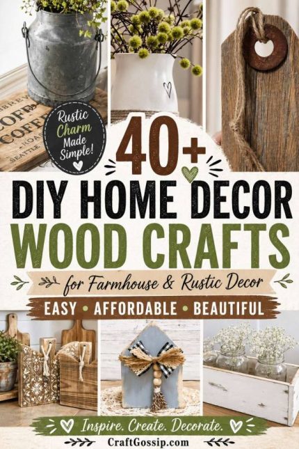 40 DIY Wood Crafts For Farmhouse And Rustic Decorations – Home and Garden