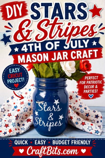 Easy Patriotic Mason Jar Cricut Craft for Summer Decorating – Home and ...